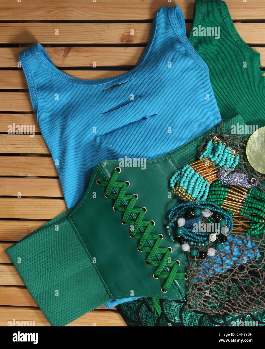 Mermaid Fashion With Jewelry and Fishing Net Stock Photo - Alamy