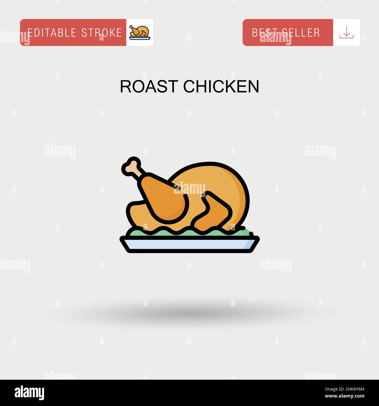 Roast chicken Simple vector icon Stock Vector Image & Art - Alamy