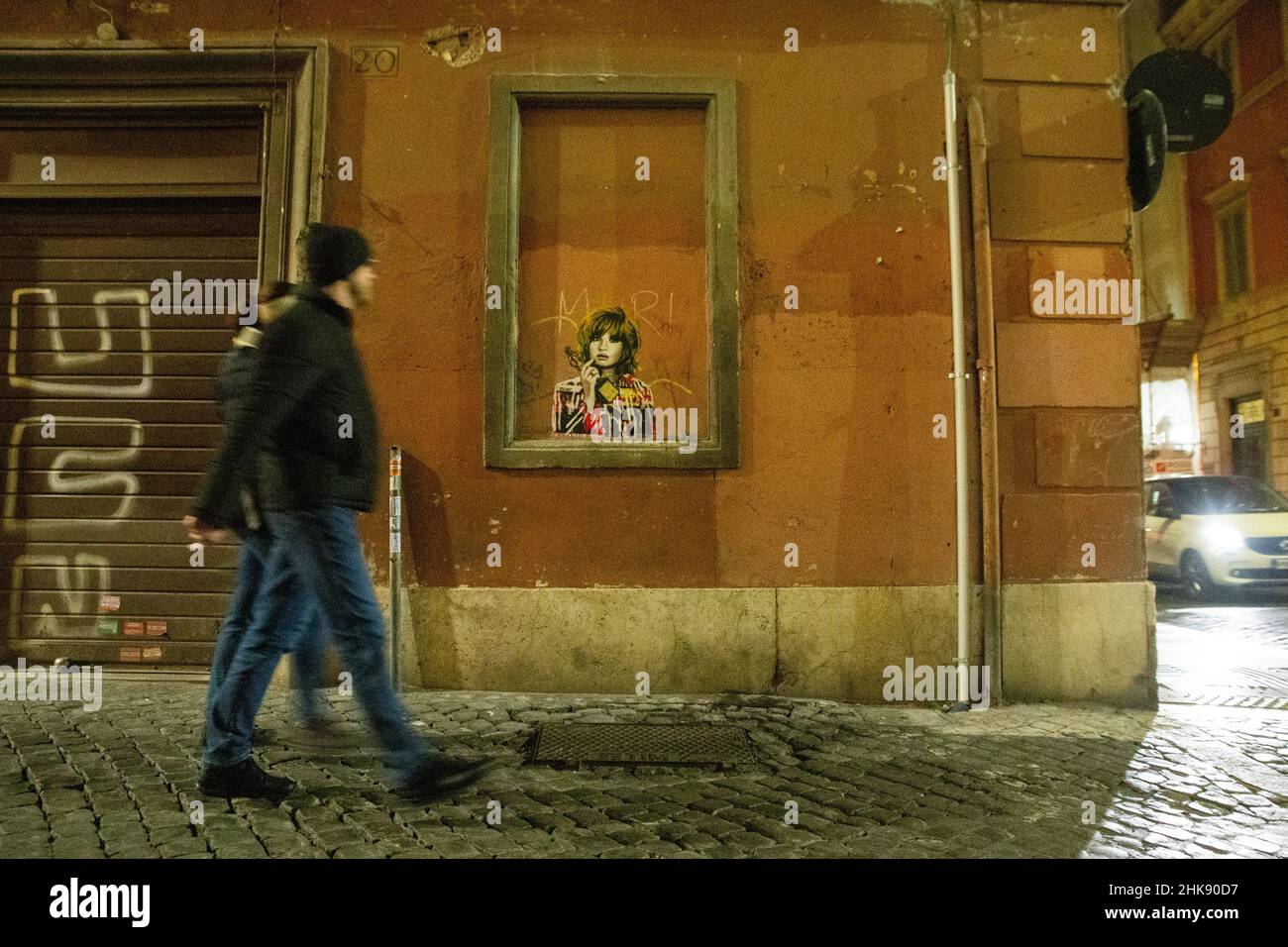 Rome, Italy. 03rd Feb, 2022. View of the work of street artist Harry ...