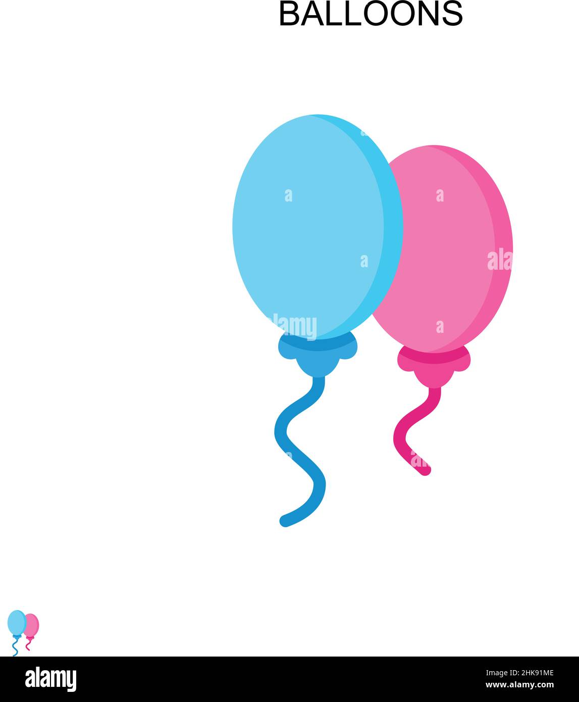 Balloons Simple vector icon. Illustration symbol design template for ...