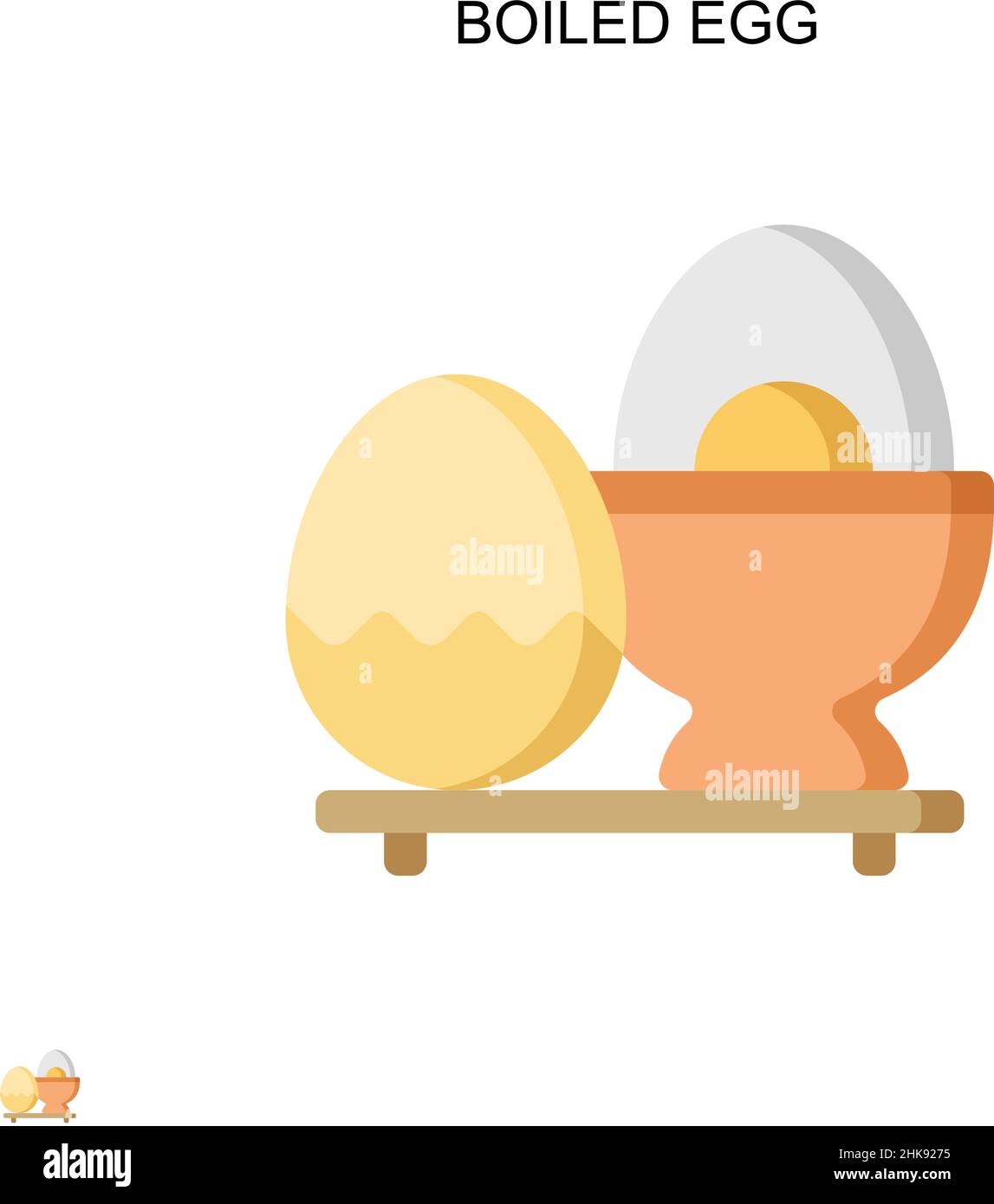 Boiled egg Simple vector icon. Illustration symbol design template for ...