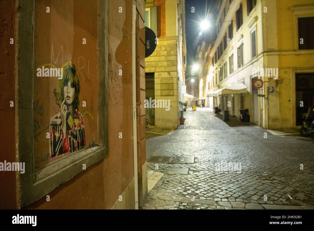 Rome, Italy. 03rd Feb, 2022. View of the work of street artist Harry ...