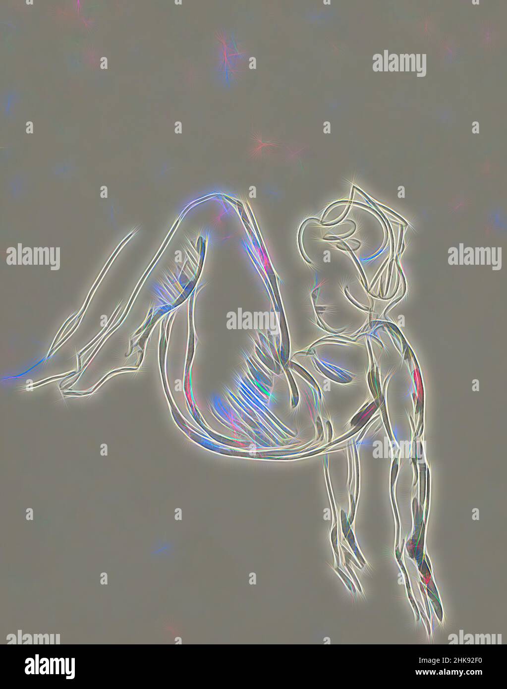 Inspired by Woman in candle position with curved legs, Reimagined by ...