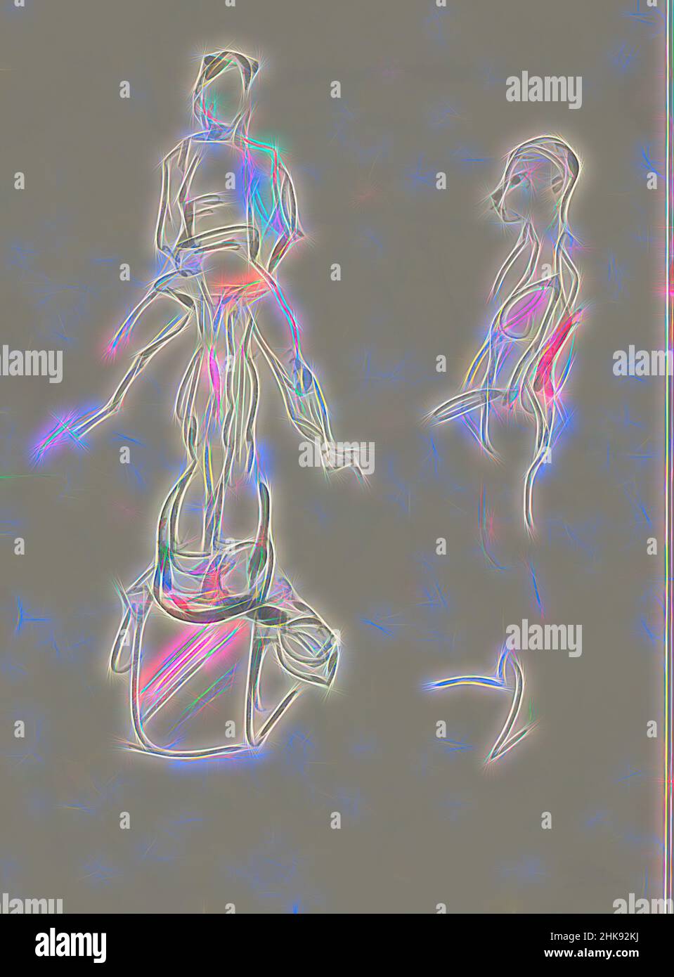 Inspired by A figure watches how an acrobat with spread legs balances ...