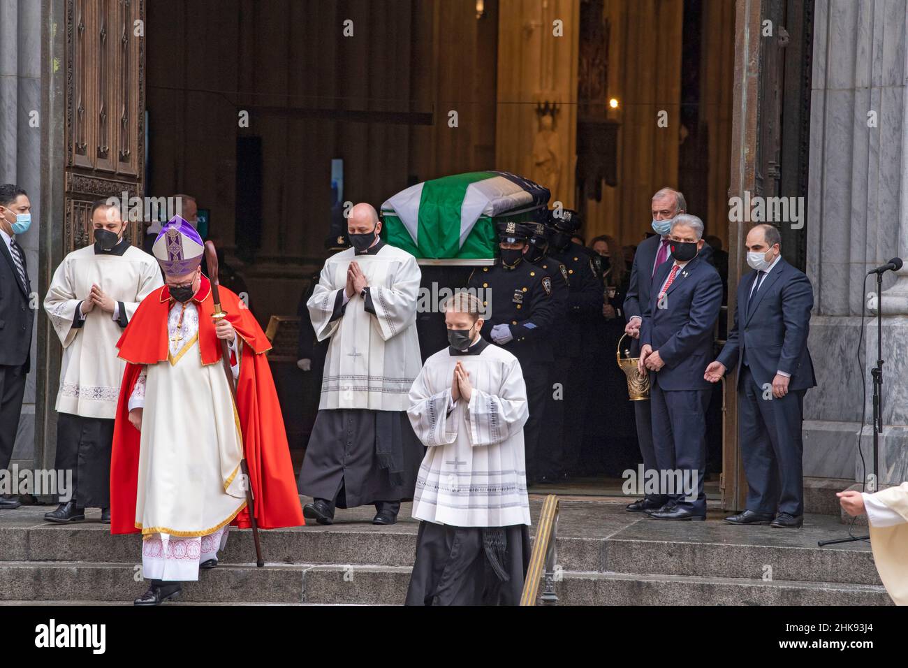 NEW YORK, NEW YORK - FEBRUARY 02: Cardinal Timothy Dolan leads the ...