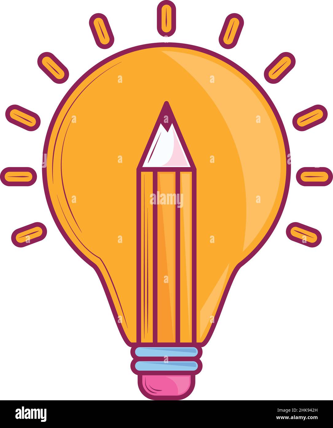 light bulb and pencil Stock Vector Image & Art - Alamy
