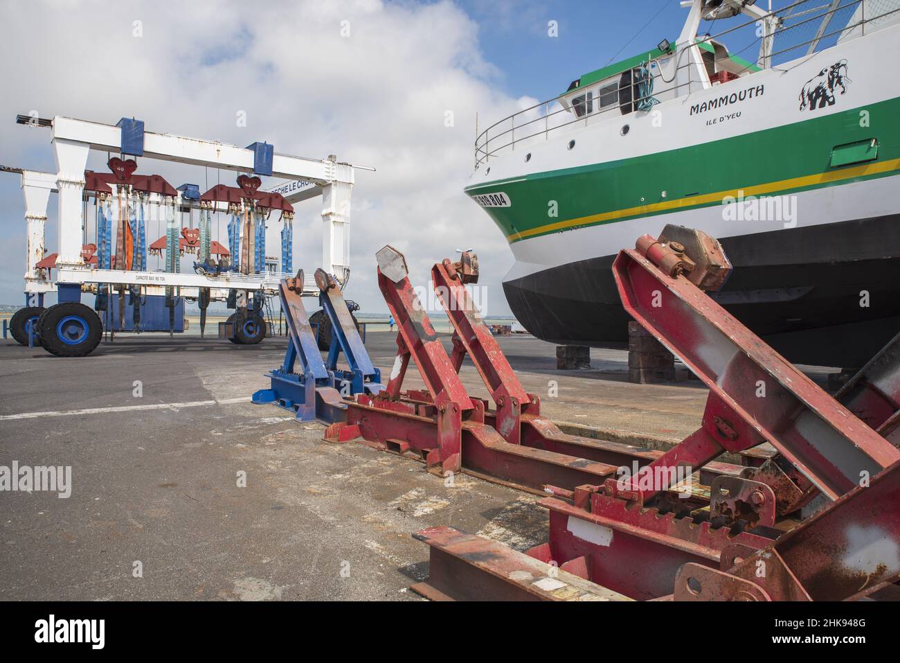 Closeup of a boat on a dry dock Stock Photo - Alamy