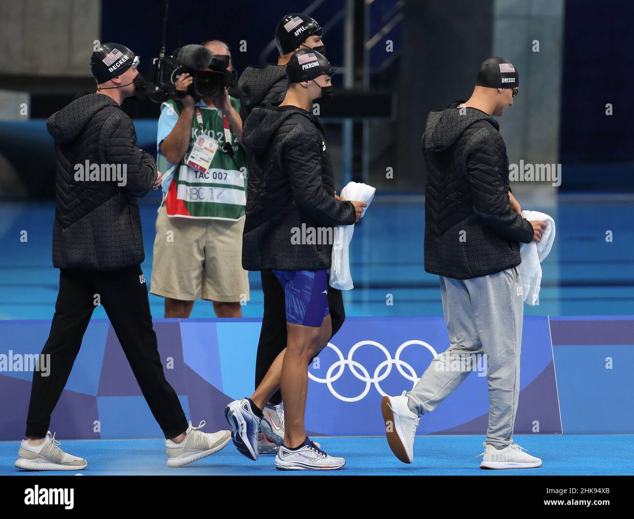 JULY 26th, 2021 - TOKYO, JAPAN: Caeleb Dressel and team USA in action ...