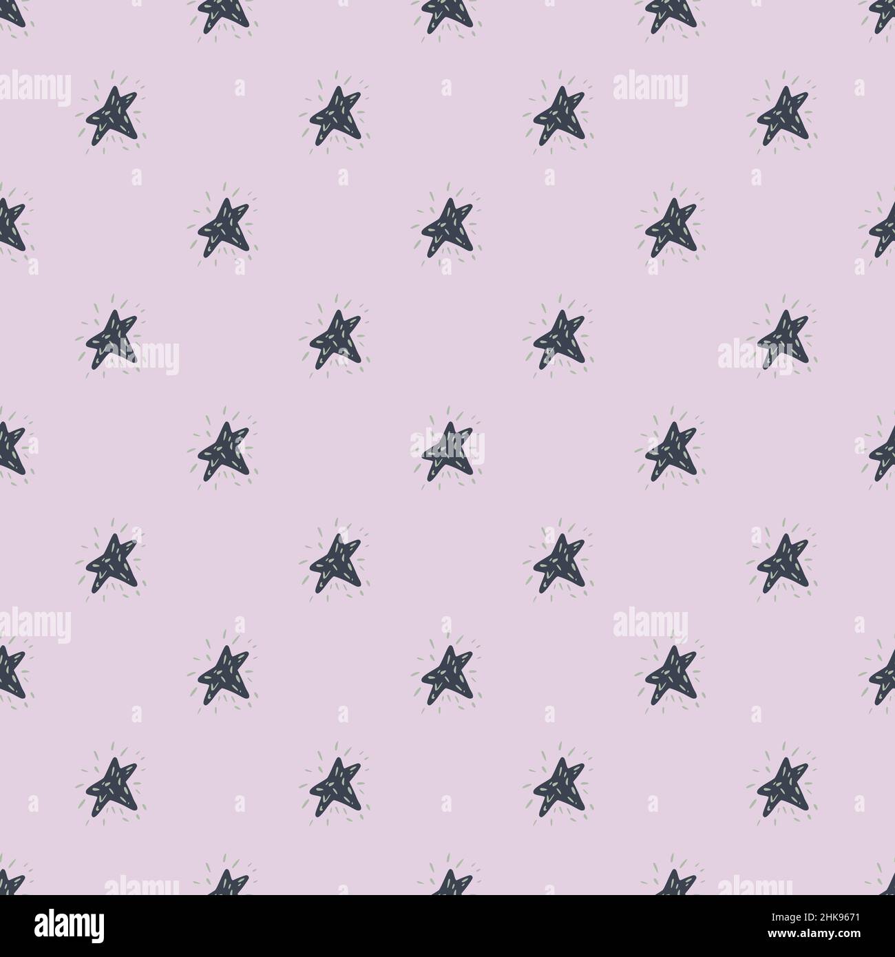 Stars seamless pattern. Hand drawn background space. Repeated texture ...