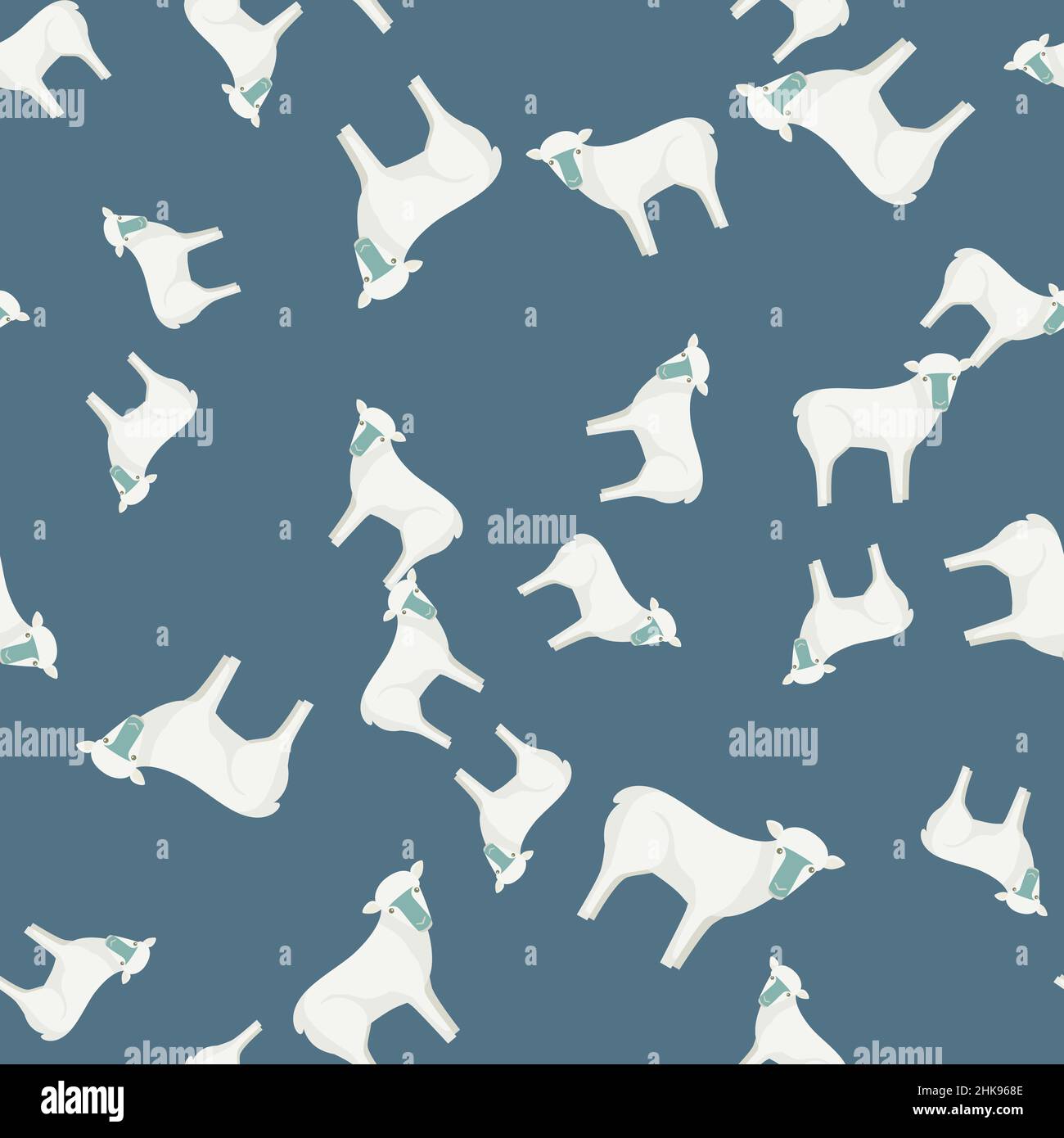 Seamless pattern of sheep. Domestic animals on colorful background ...