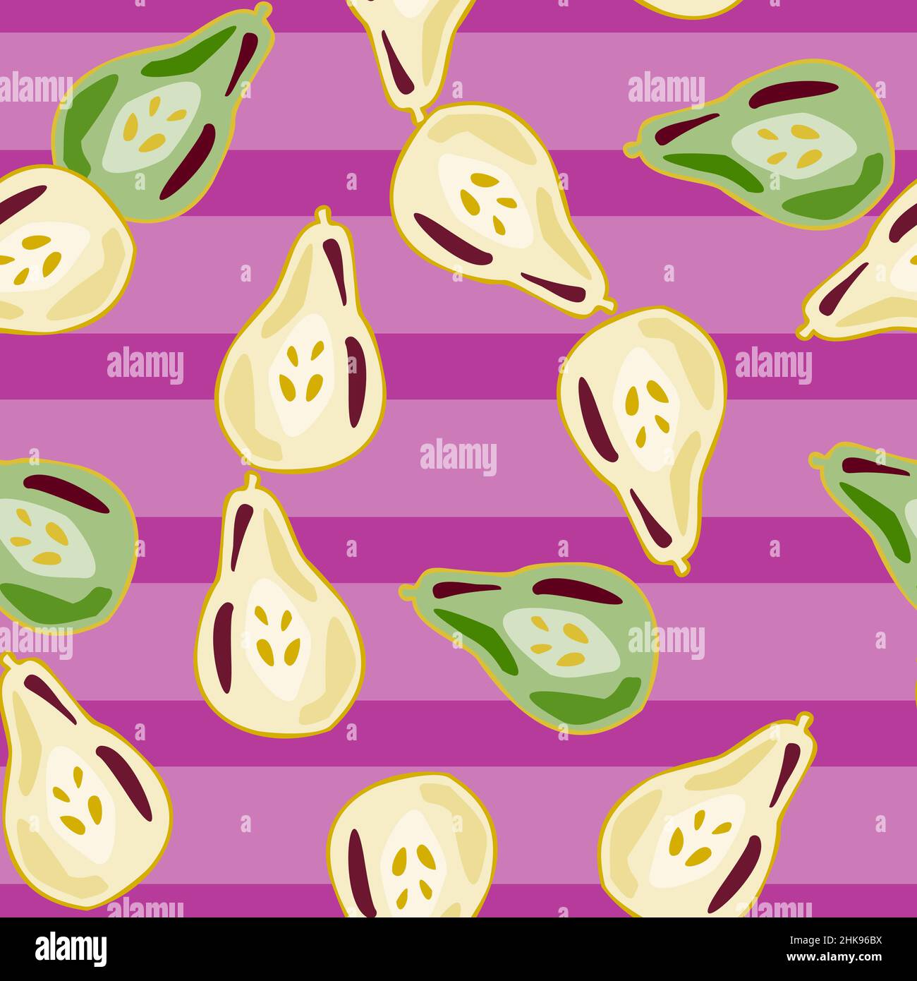 Pears of seamless pattern. Hand drawn background fruit. Repeated ...