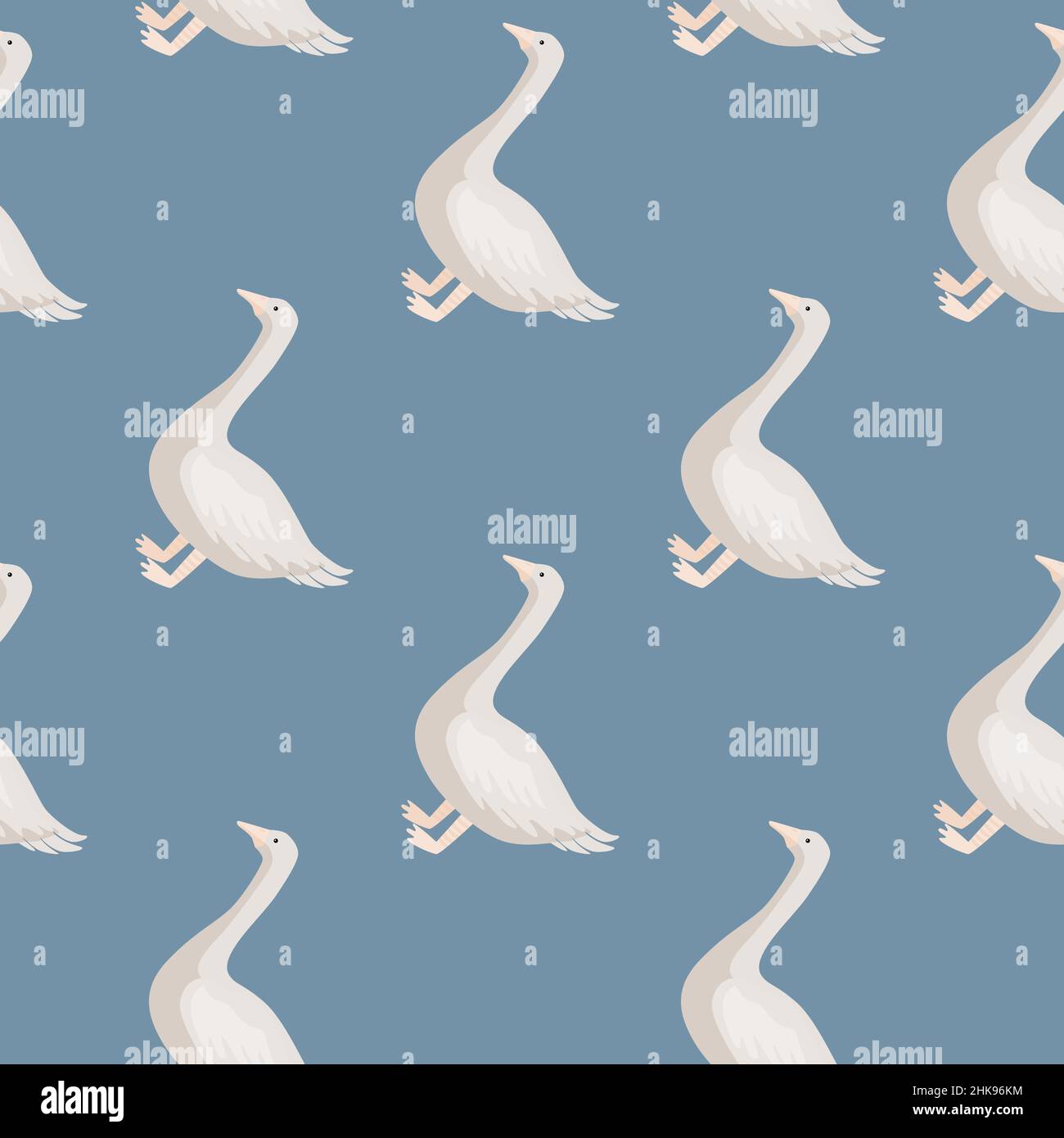 Seamless pattern of goose. Domestic animals on colorful background ...