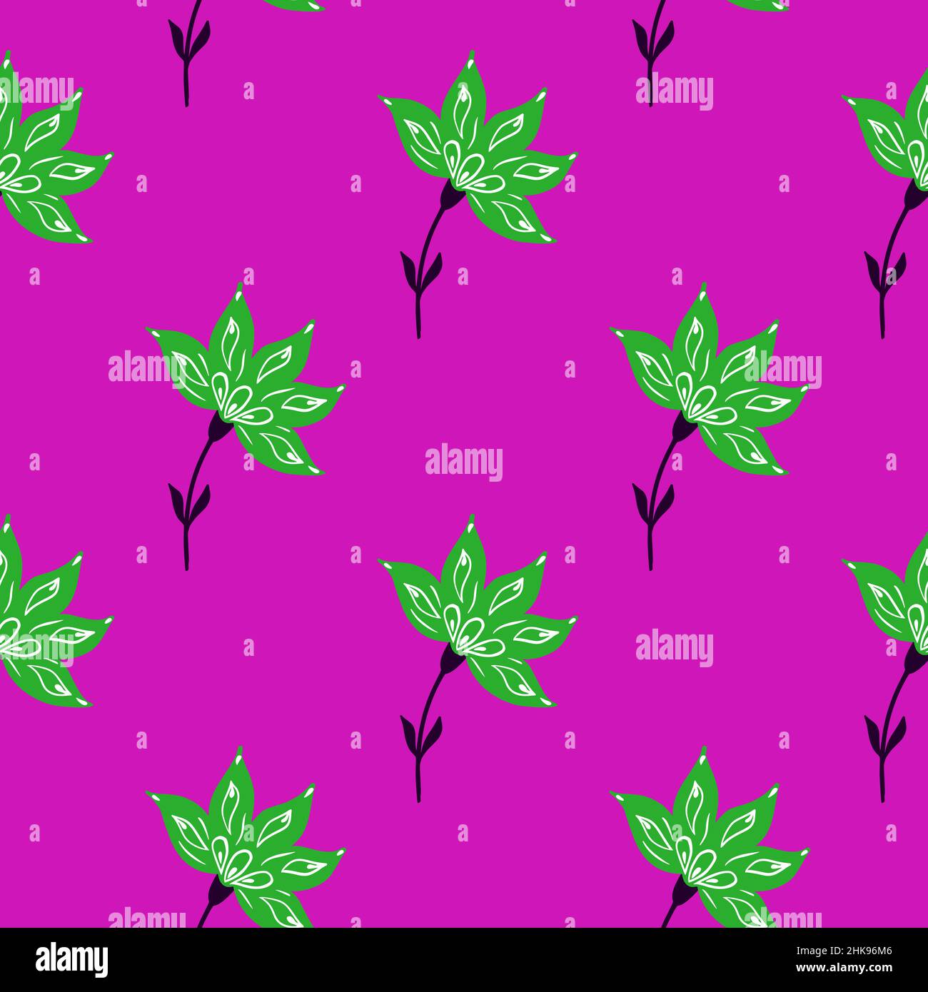 Flowers abstract seamless pattern. Hand drawn nature background ...