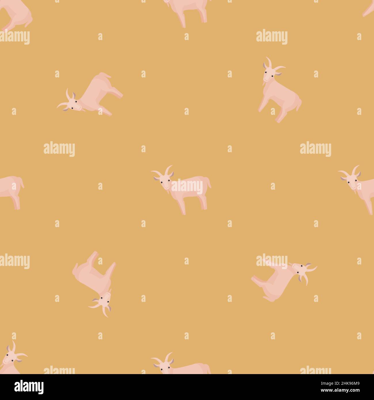 Seamless pattern of goat. Domestic animals on colorful background ...