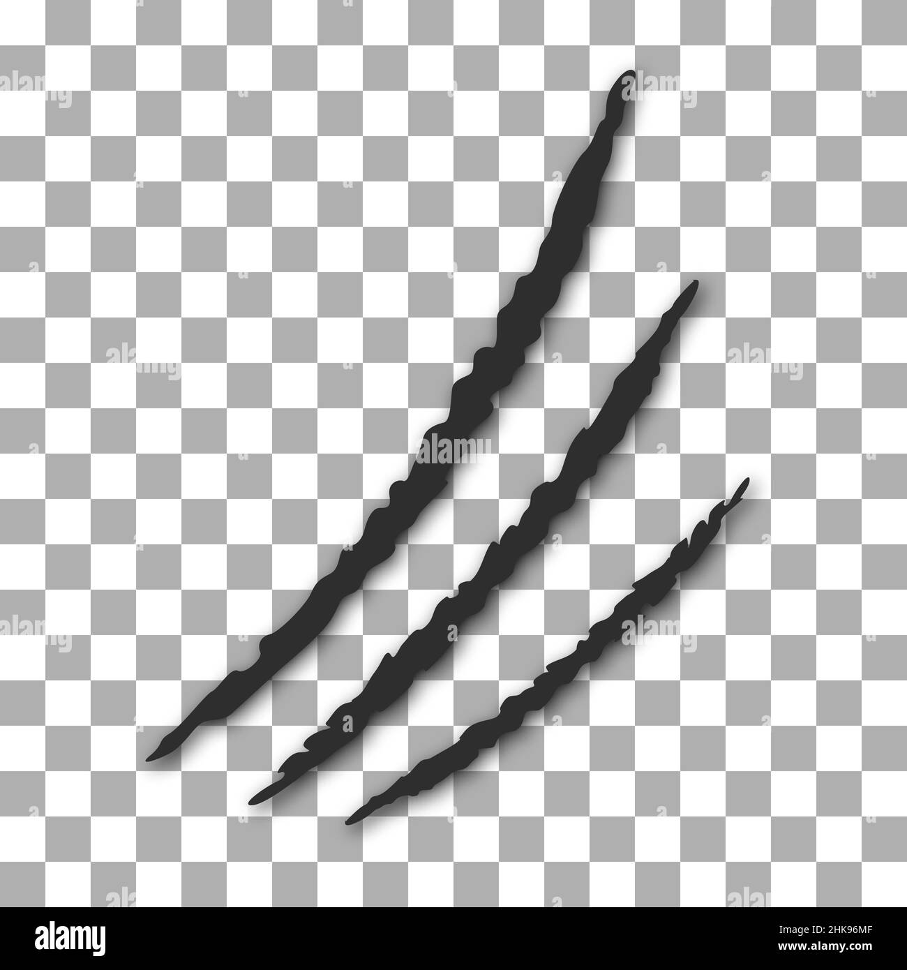 Claws scratches icon isolated on transparency background. Several forms ...