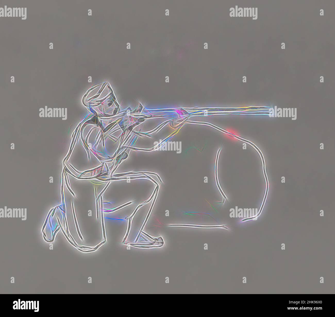 Inspired by Kneeling soldier with a gun, Reimagined by Artotop. Classic ...