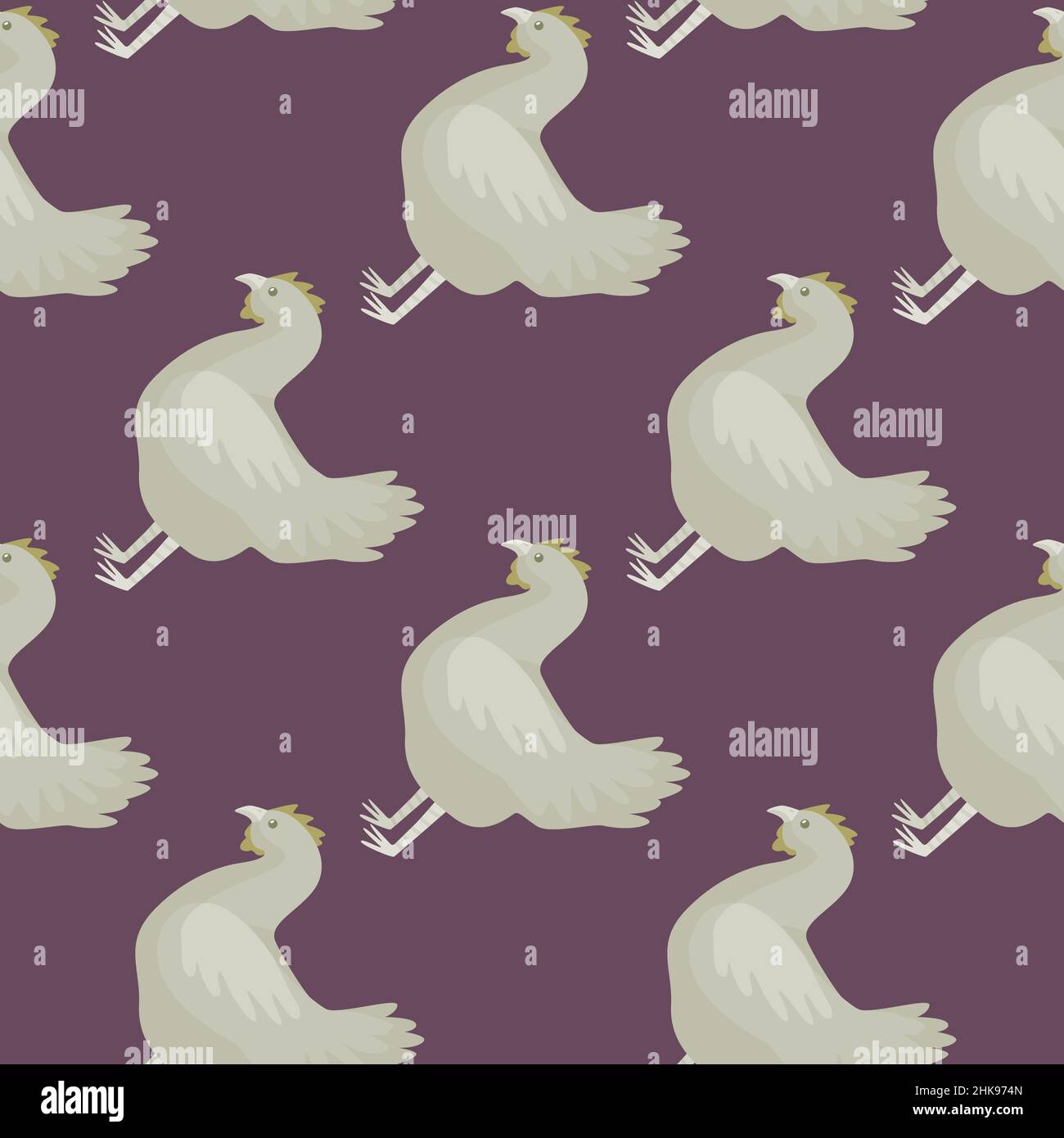 Seamless pattern of hen. Domestic animals on colorful background ...