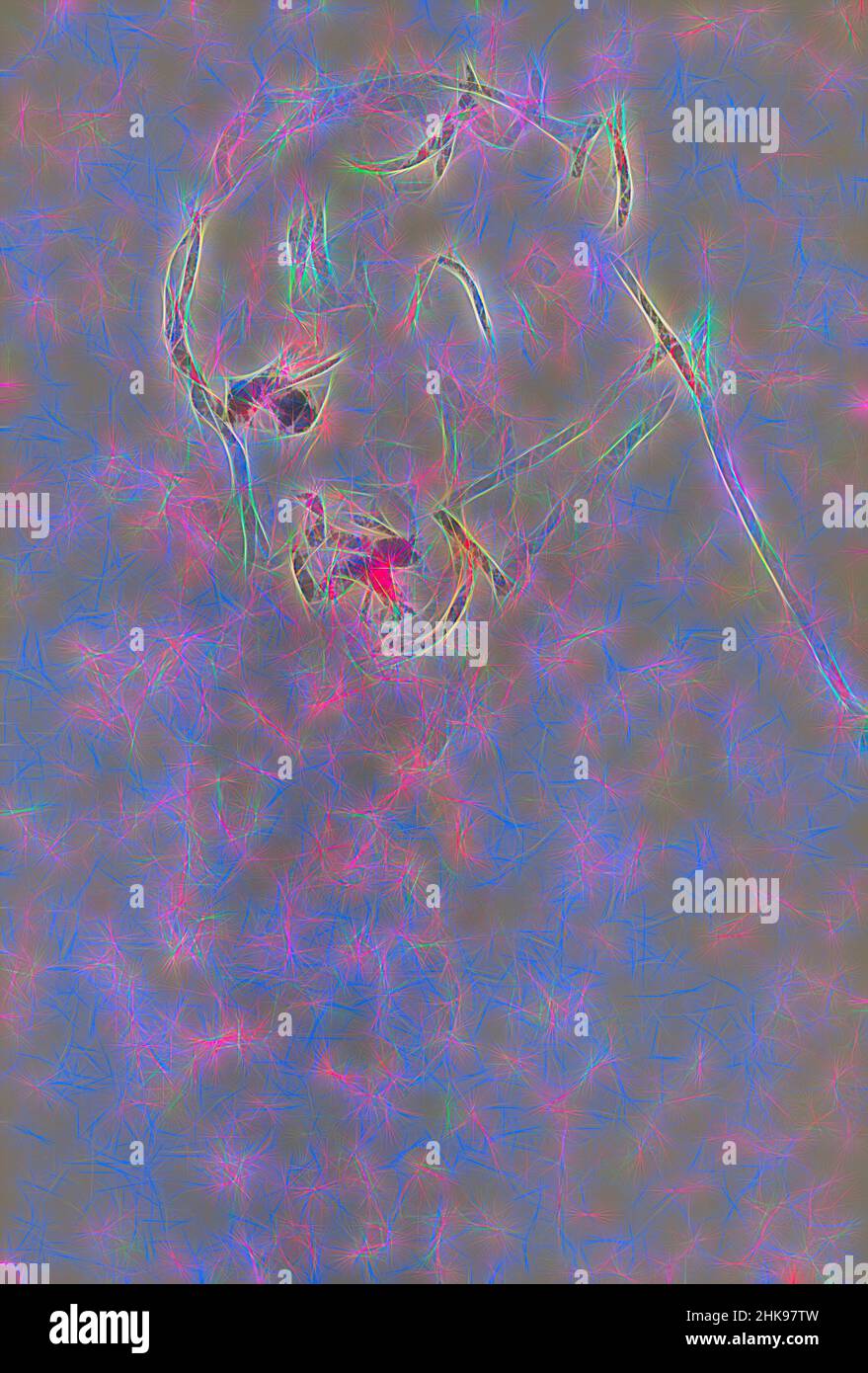 Inspired by The man is drawn in profile, with the head slightly bent ...