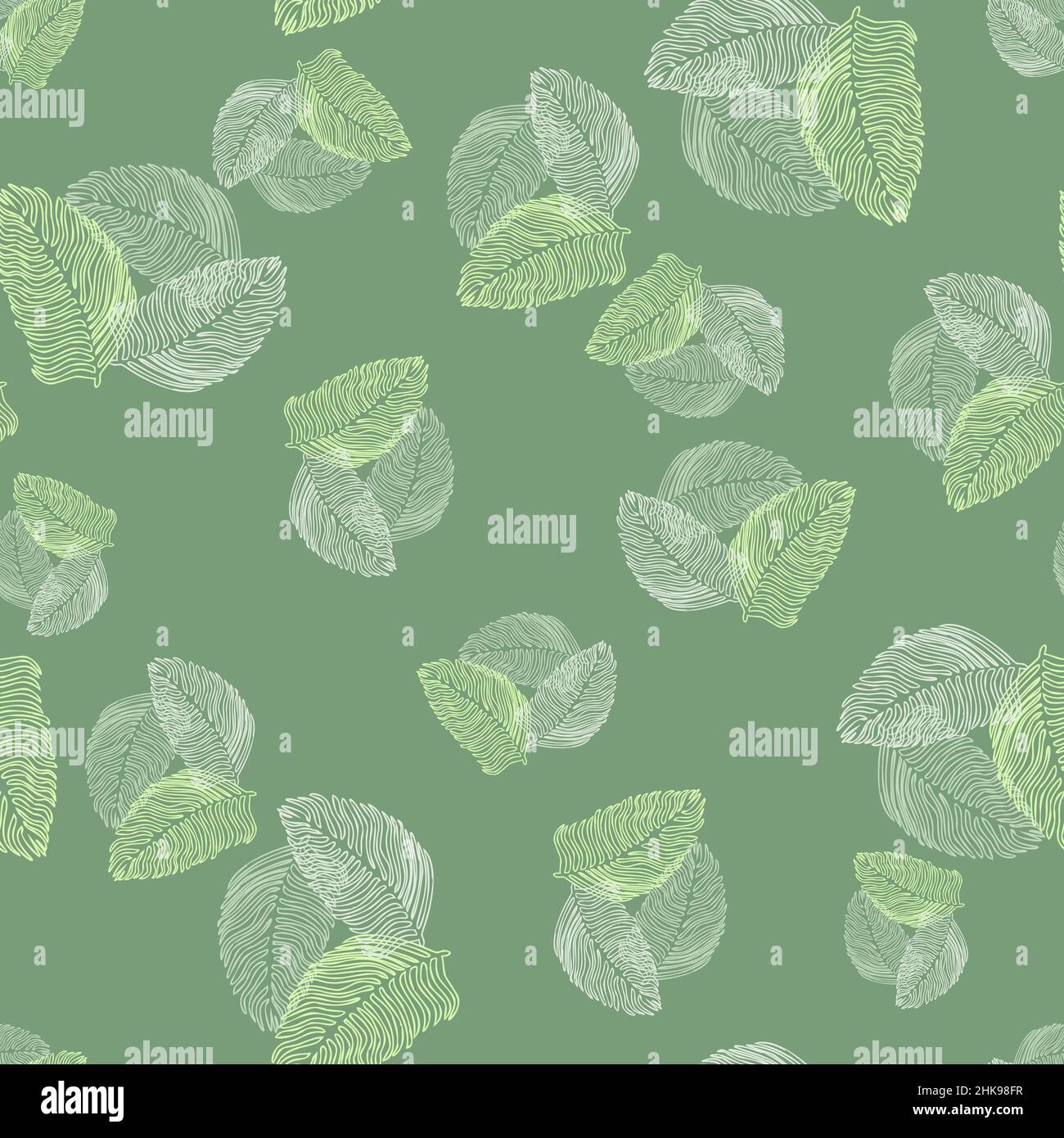 Modern palm leaf seamless pattern with hand drawn tropical print ...