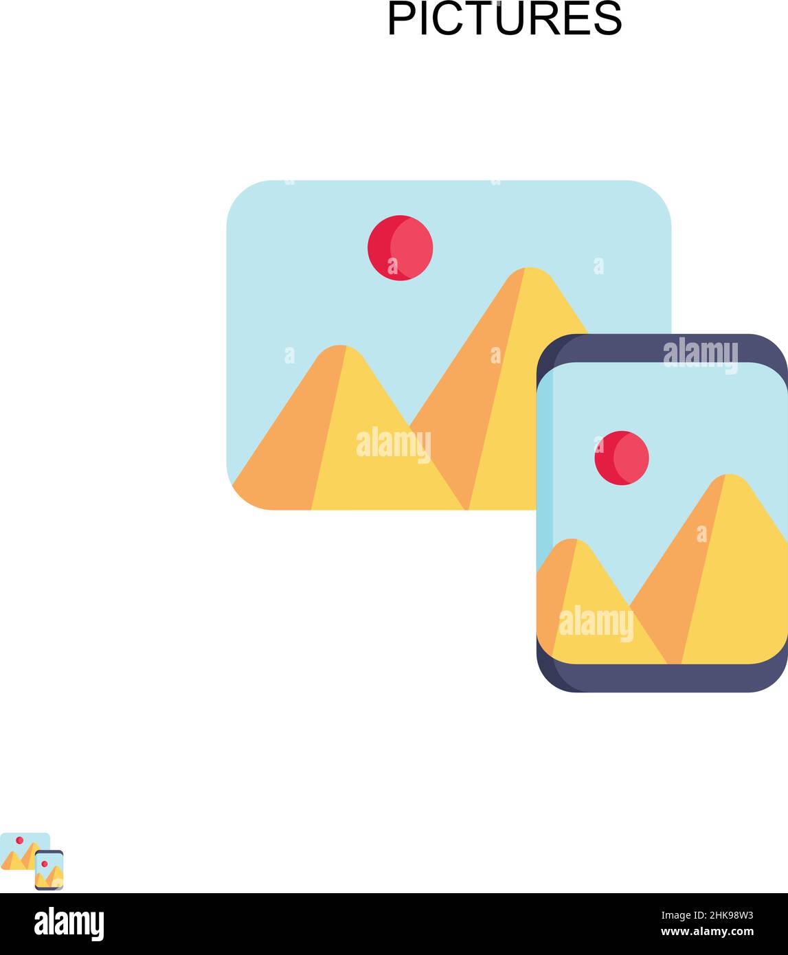 Pictures Simple vector icon. Illustration symbol design template for ...