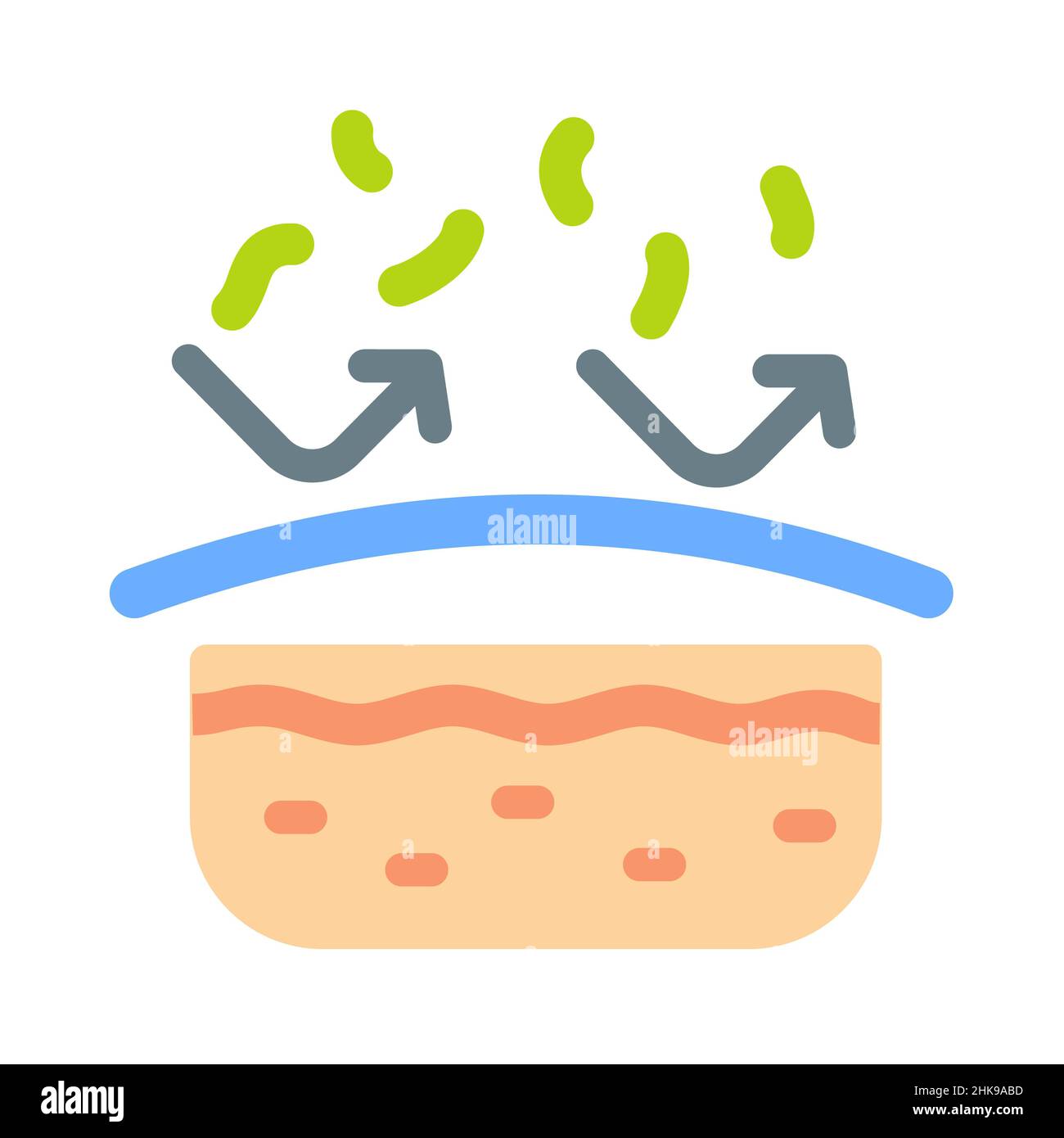 bacteria protection shield skin dermatology care single isolated icon ...