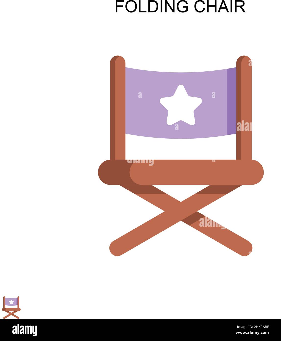 Folding chair Simple vector icon. Illustration symbol design template ...