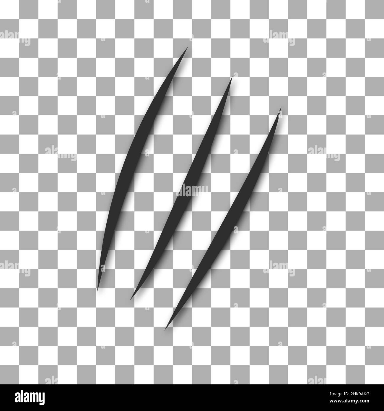 Claws scratches icon isolated on transparency background. Several forms ...