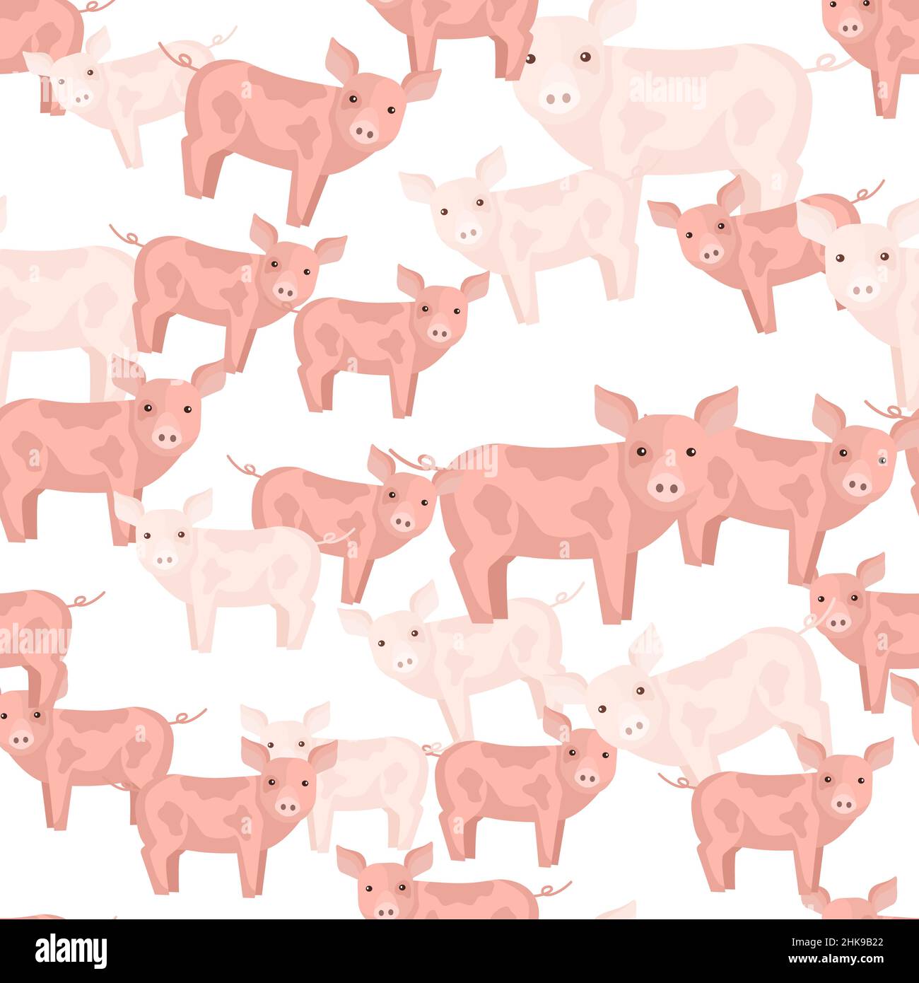 Seamless pattern of pig. Domestic animals on colorful background ...