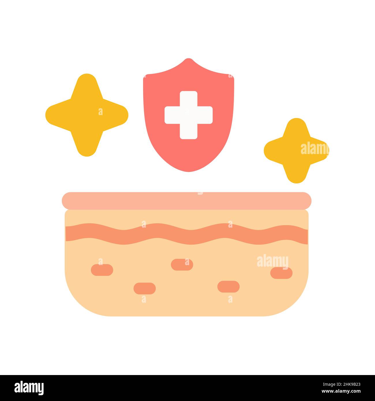 health skin skincare epidermis dermatology care single isolated icon with flat style vector ...