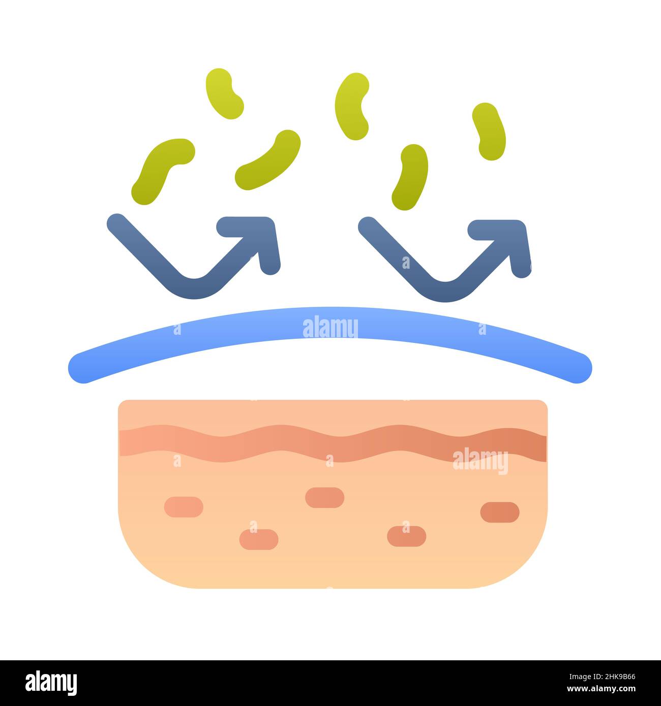bacteria protection shield skin dermatology care single isolated icon ...