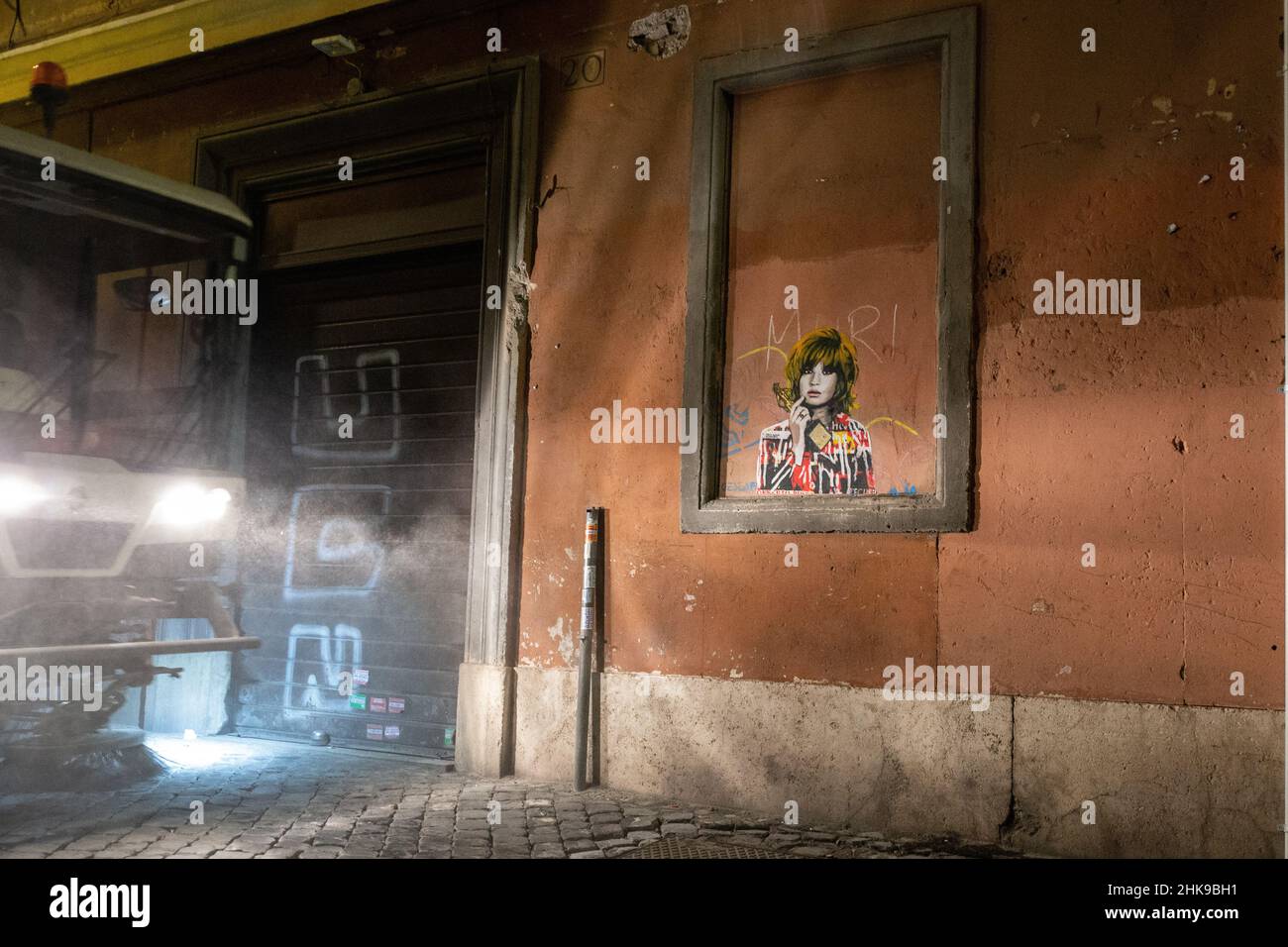 Rome, Italy. 3rd Feb, 2022. View of the work of street artist Harry ...