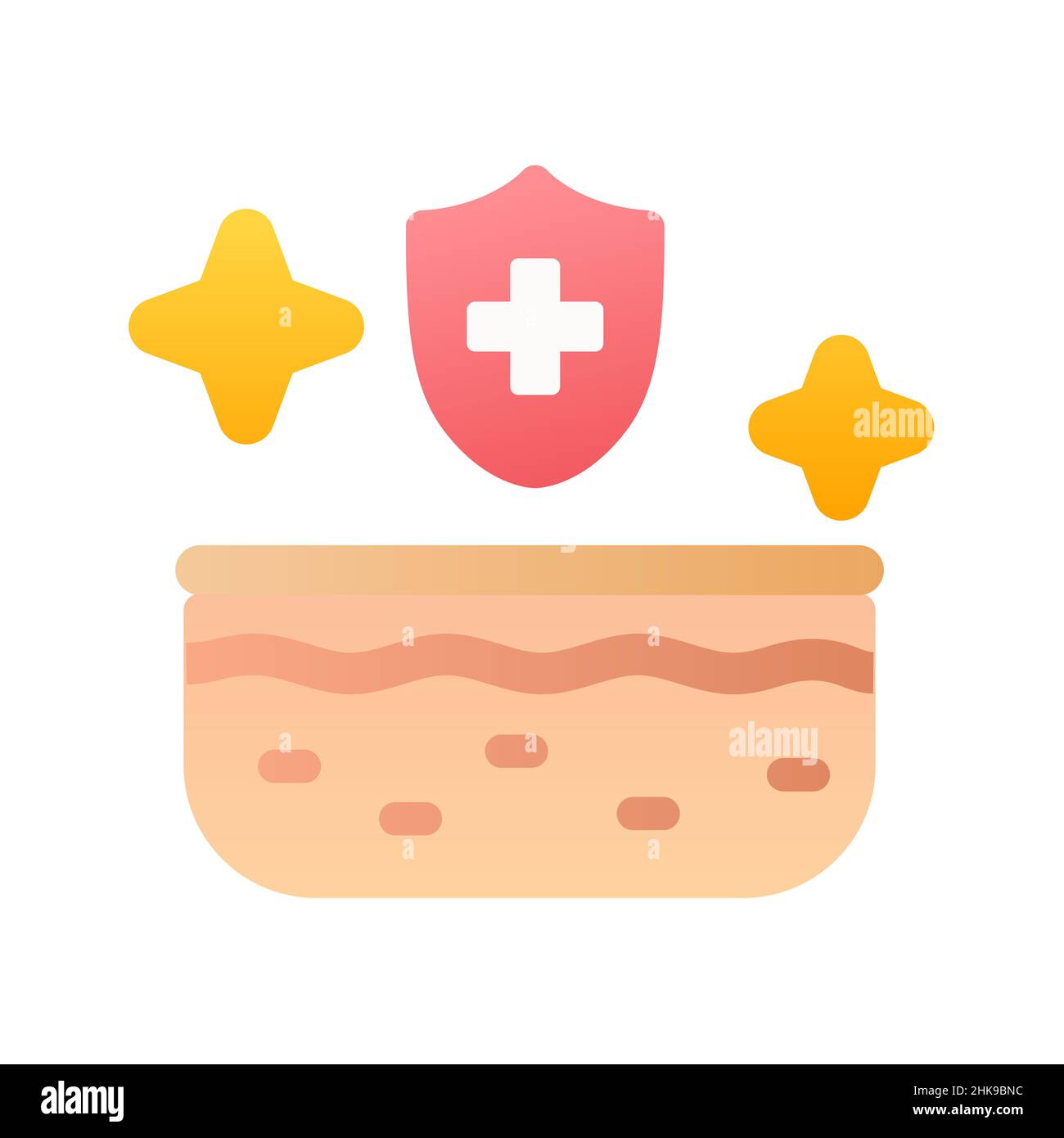 health skin skincare epidermis dermatology care single isolated icon ...