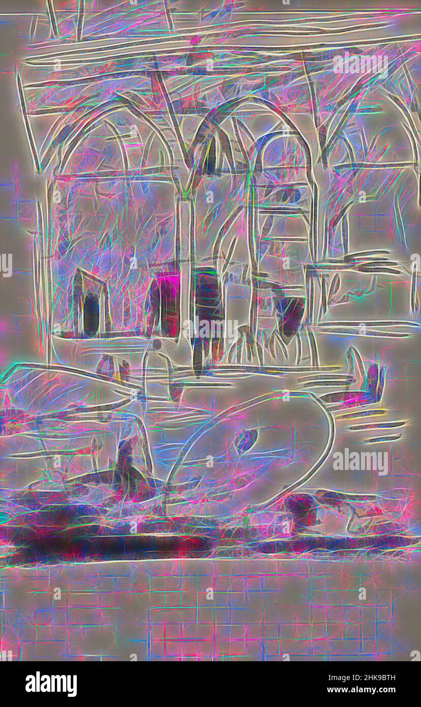 Inspired by a mosque. 1 Figures at the steps of a building with pointed ...