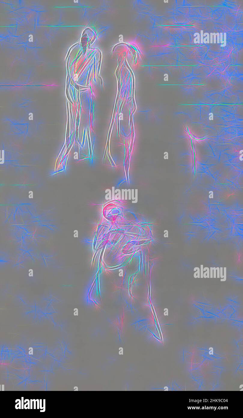 Inspired by Among others two figures hugging each other. Figure studies ...