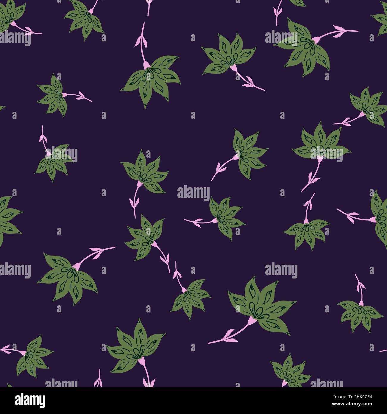 Flowers abstract seamless pattern. Hand drawn nature background ...
