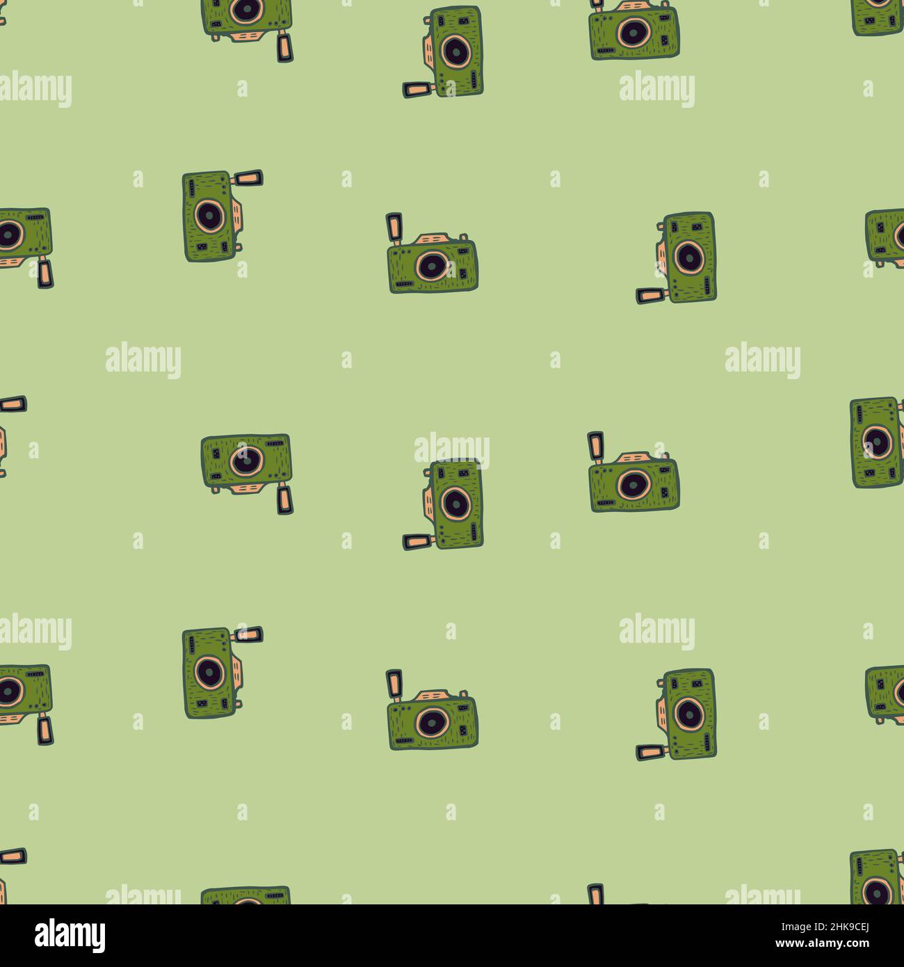 Photo camera seamless pattern. Cute vintage cameras background ...
