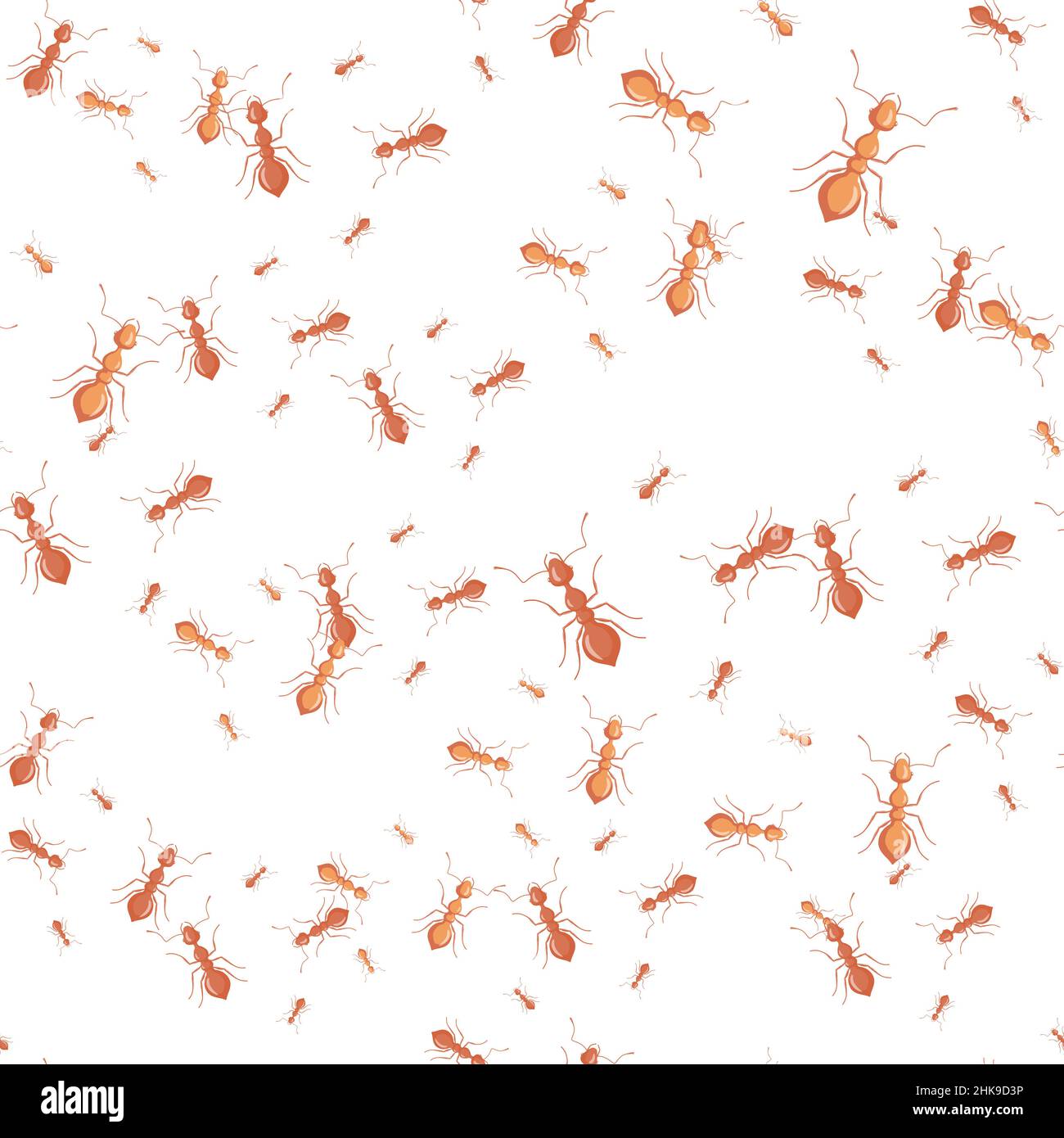 Ants seamless pattern. Insects on colorful background. Vector ...