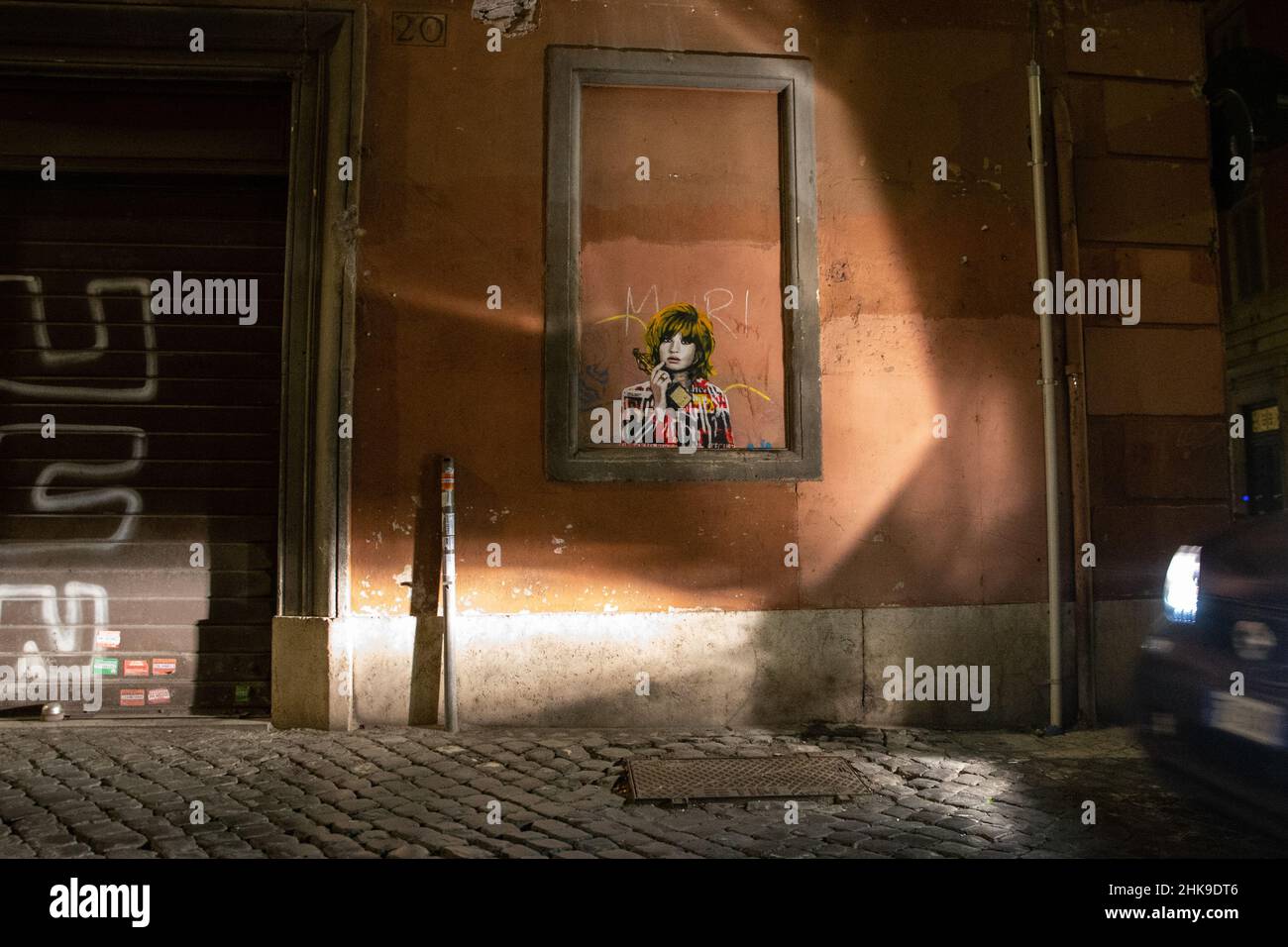 Rome, Italy. 3rd Feb, 2022. View of the work of street artist Harry ...