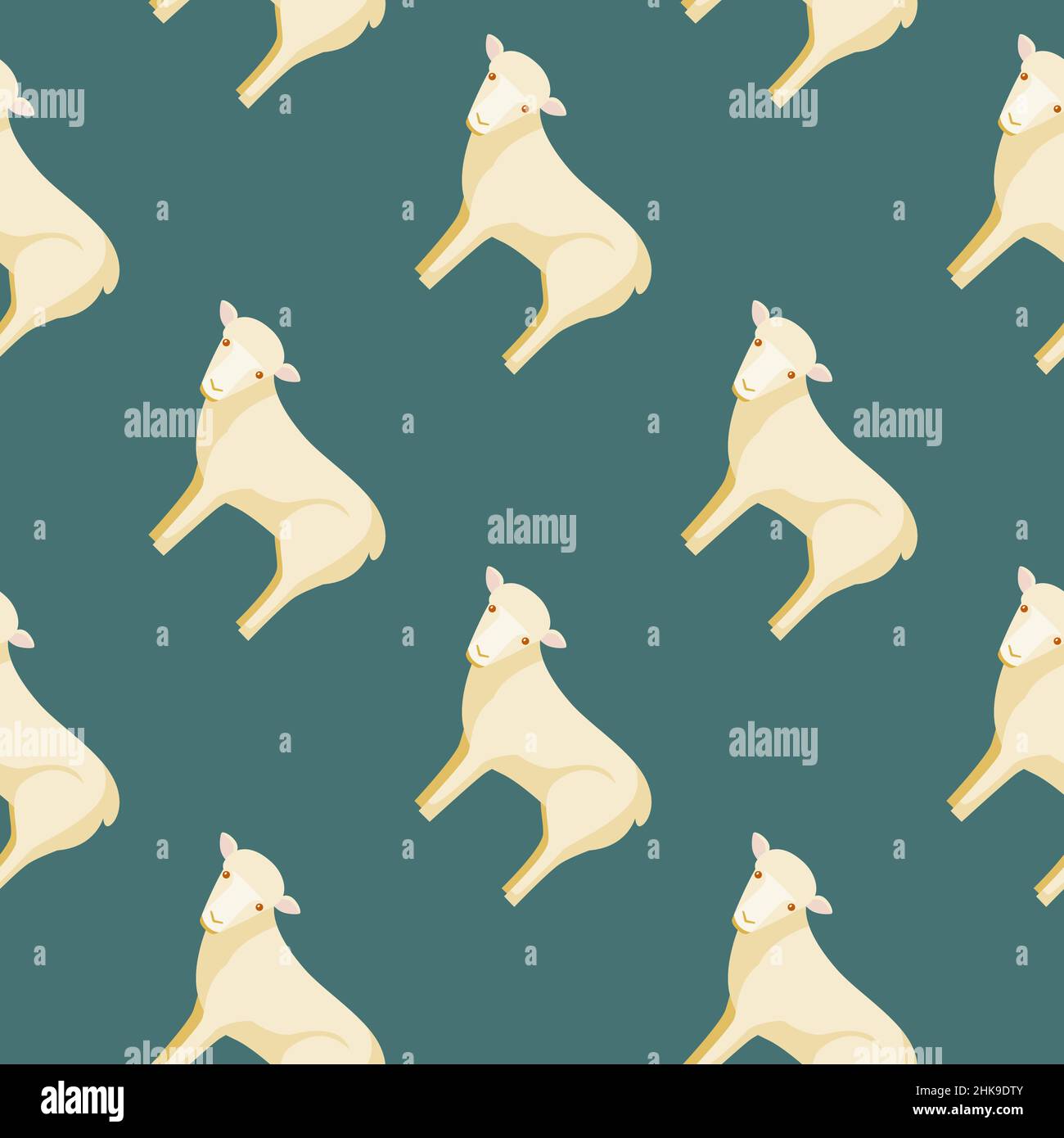 Seamless pattern of sheep. Domestic animals on colorful background ...