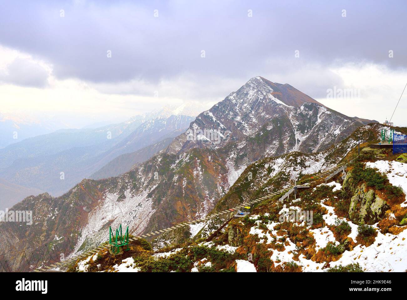 Rose Peak Under The Clouds An Observation Deck High In The Caucasus