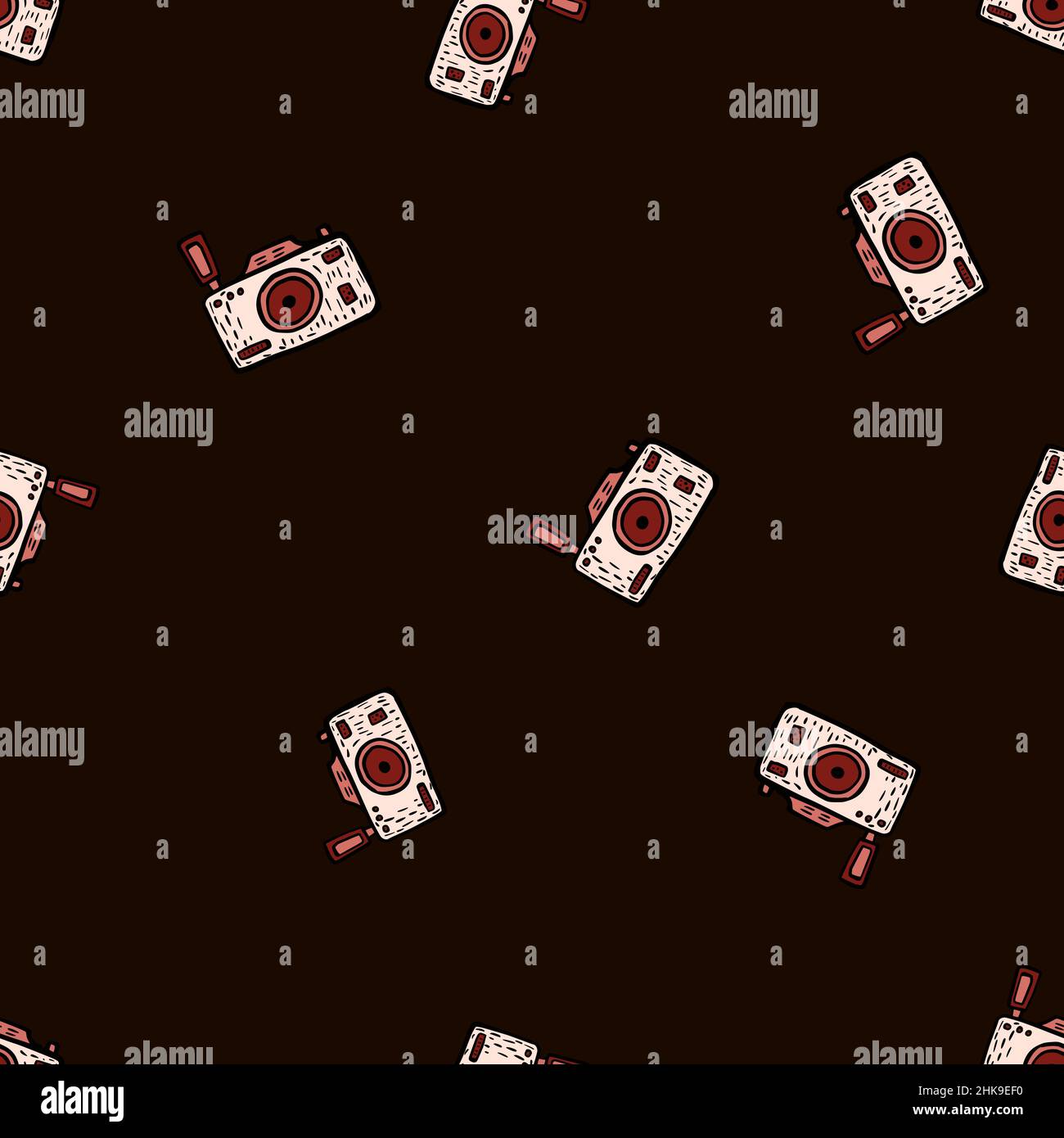Photo camera seamless pattern. Cute vintage cameras background ...
