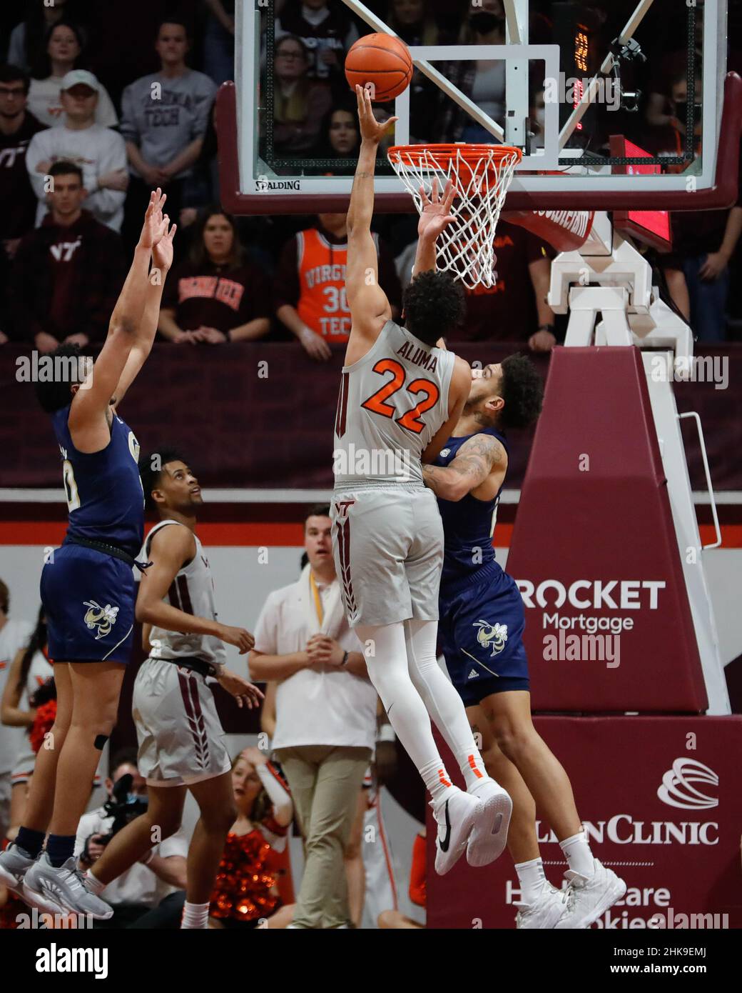 February 2, 2022: Virginia Tech Hokies forward Keve Aluma (22) shoots a ...