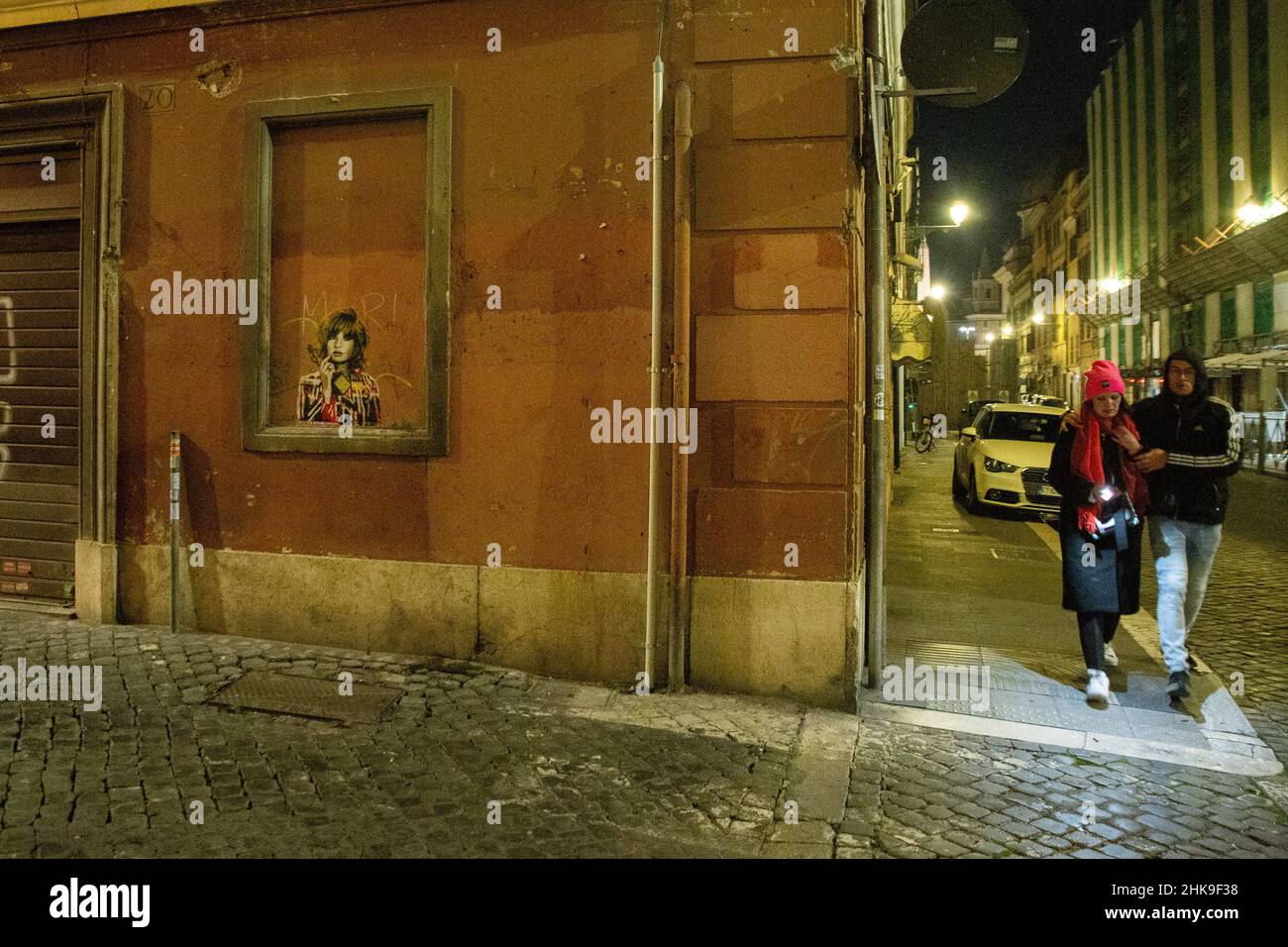 Rome, Italy. 3rd Feb, 2022. View of the work of street artist Harry ...