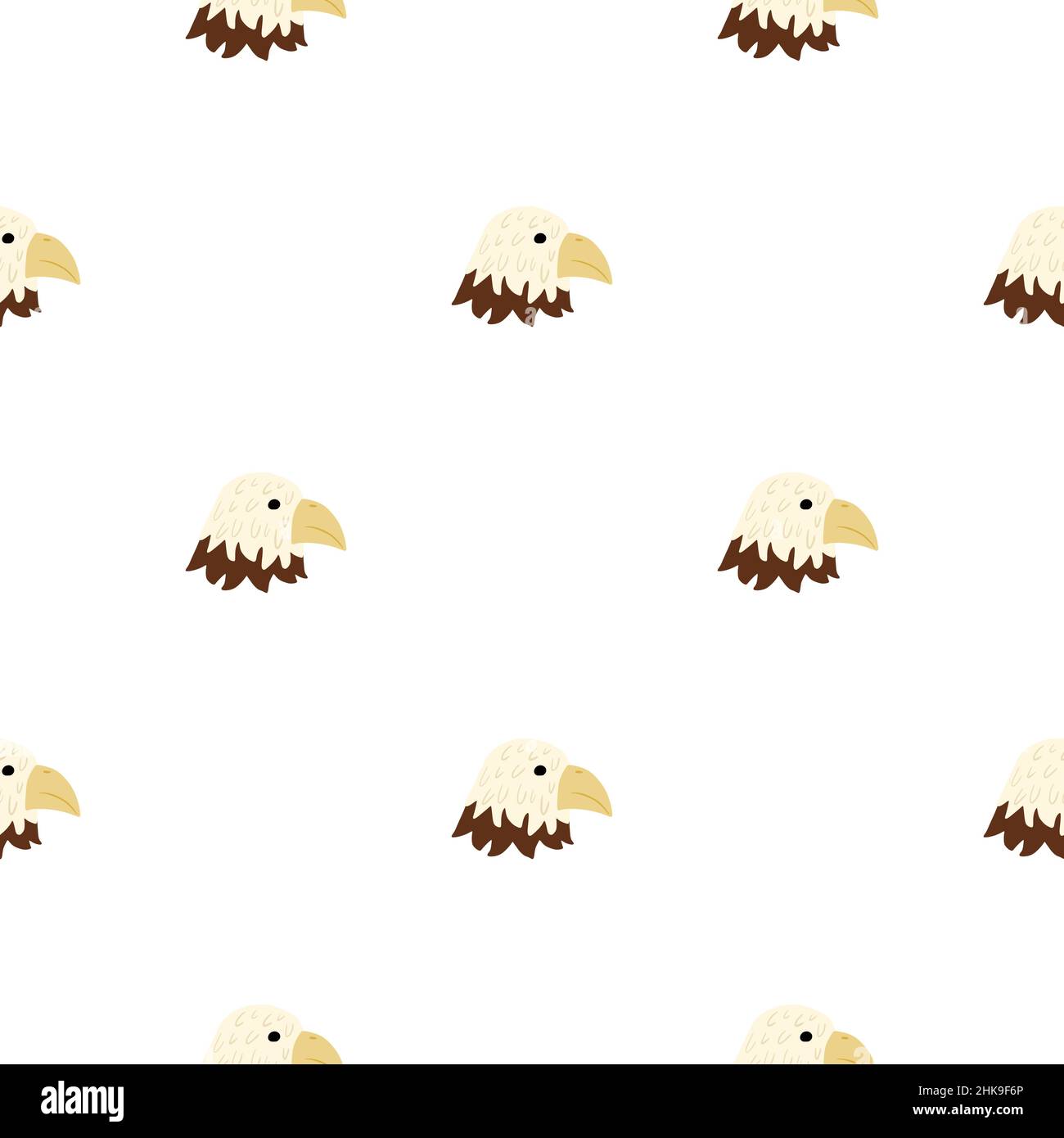 Eagle pattern seamless in freehand style. Head predator on colorful ...