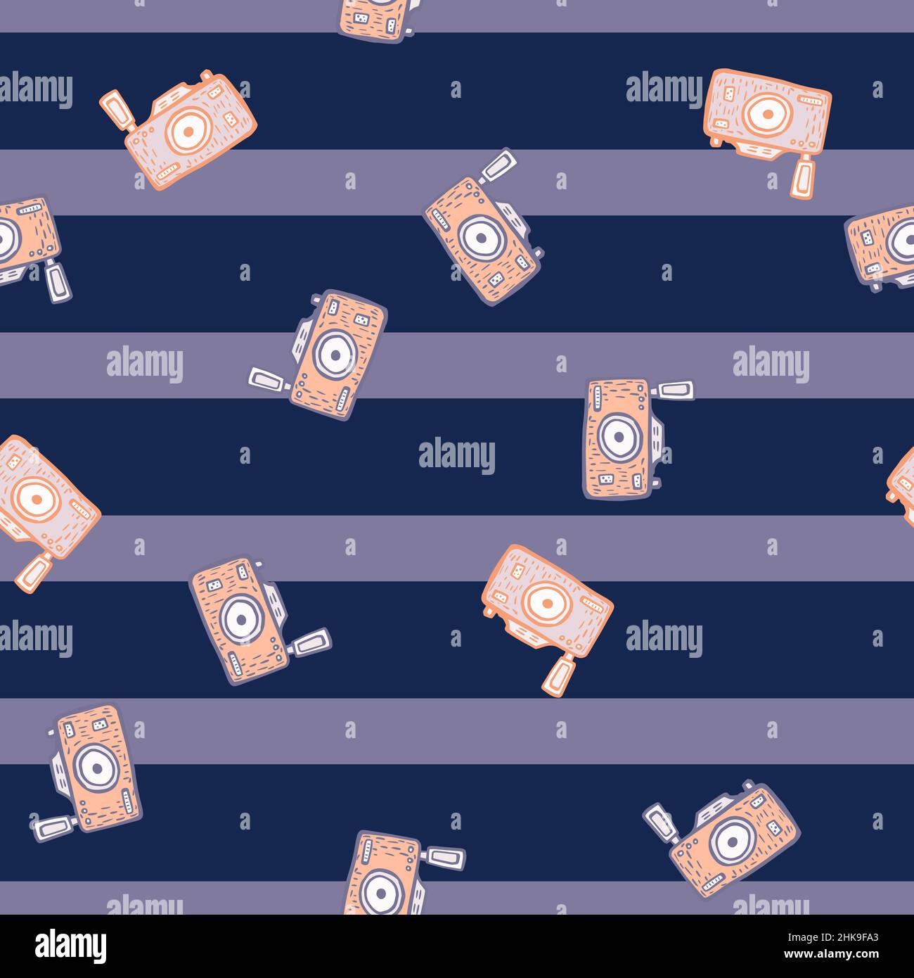 Photo camera seamless pattern. Cute vintage cameras background ...