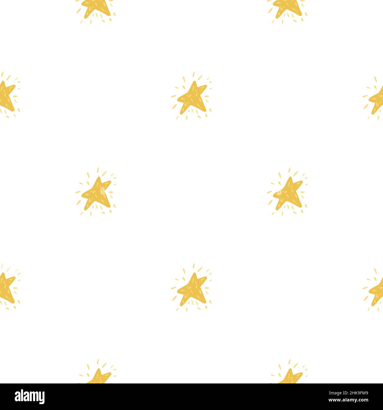 Stars seamless pattern. Hand drawn background space. Repeated texture ...