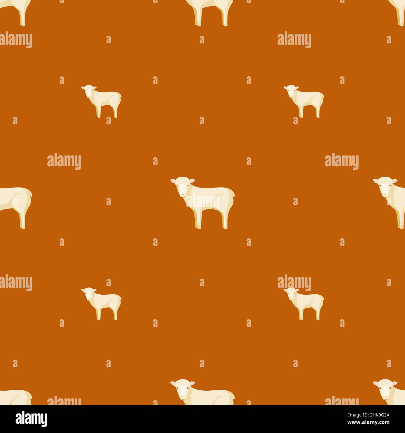 Seamless pattern of sheep. Domestic animals on colorful background ...