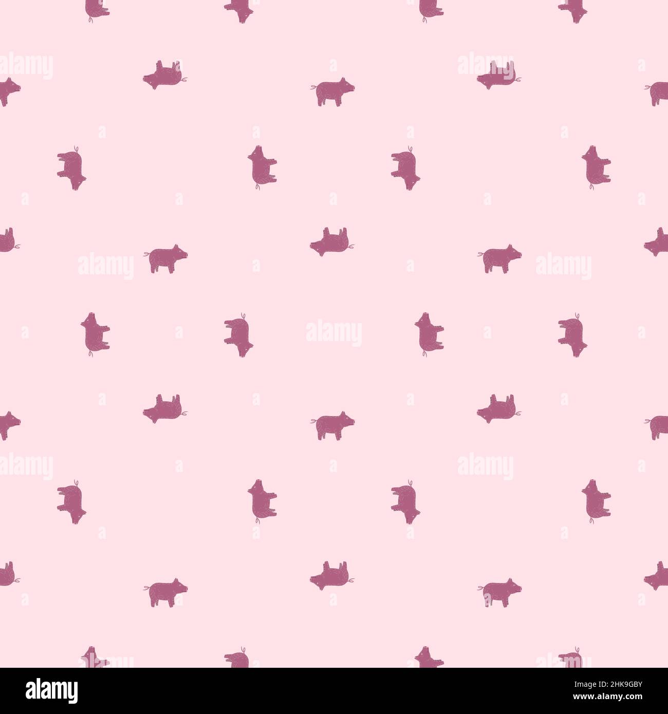 Cute pigs seamless pattern. Background of livestock animals . Repeated ...