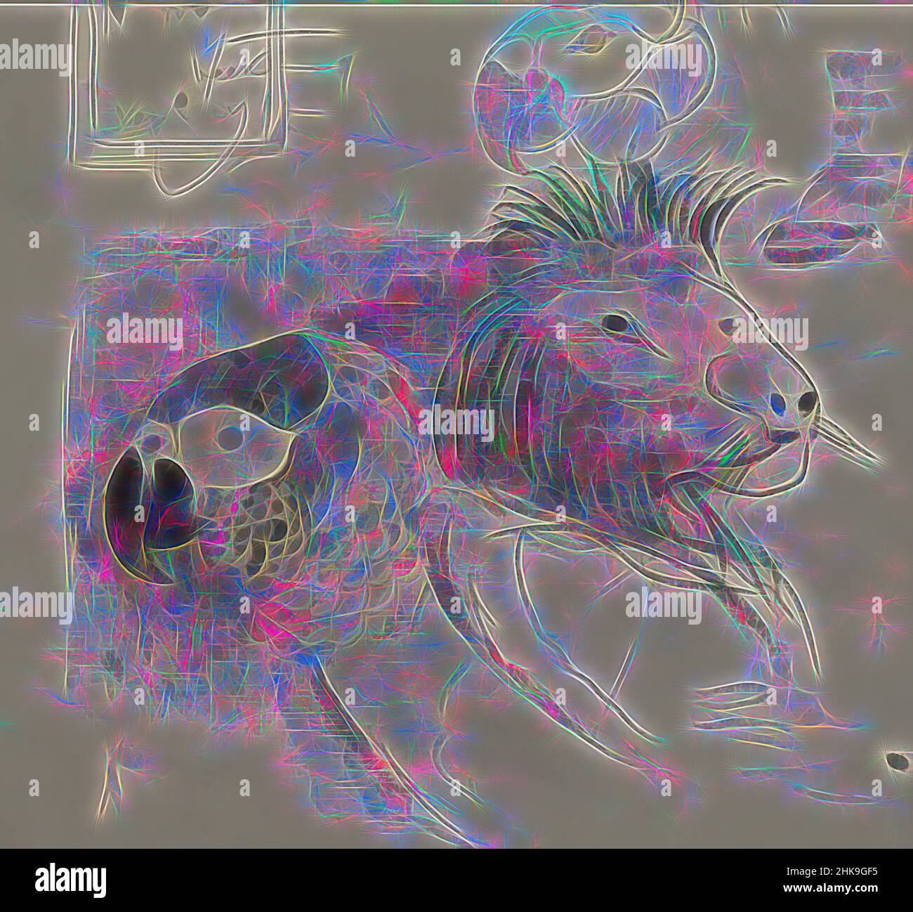 Inspired by heads of a parrot and a lion, Reimagined by Artotop ...