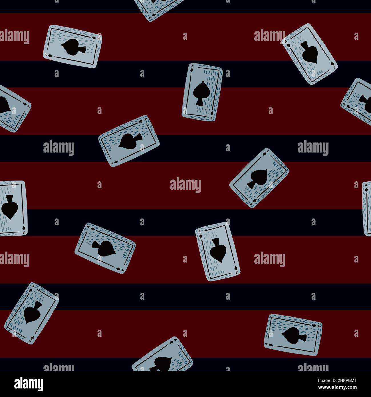 Game cards spades seamless pattern. Design gambling. Repeated texture ...